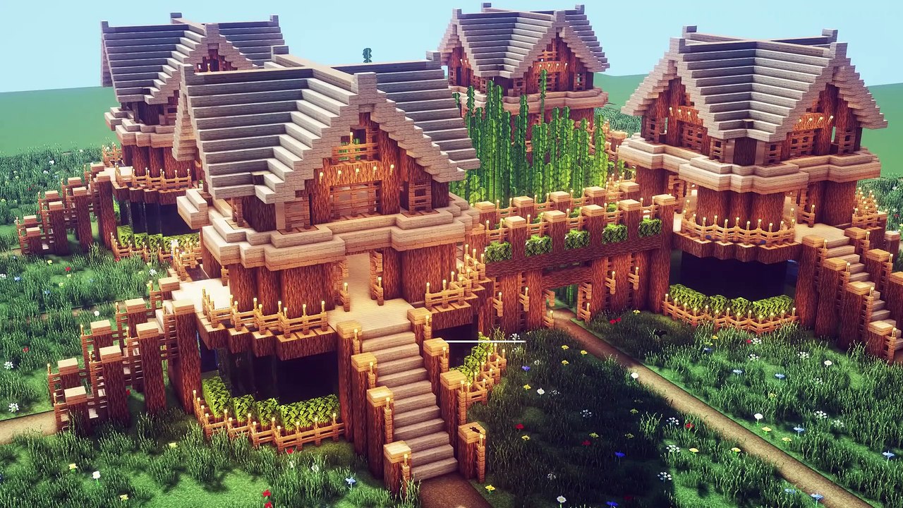 Wie baut man ein Survival Haus in Minecraft | Große Eiche Survival Base ...
