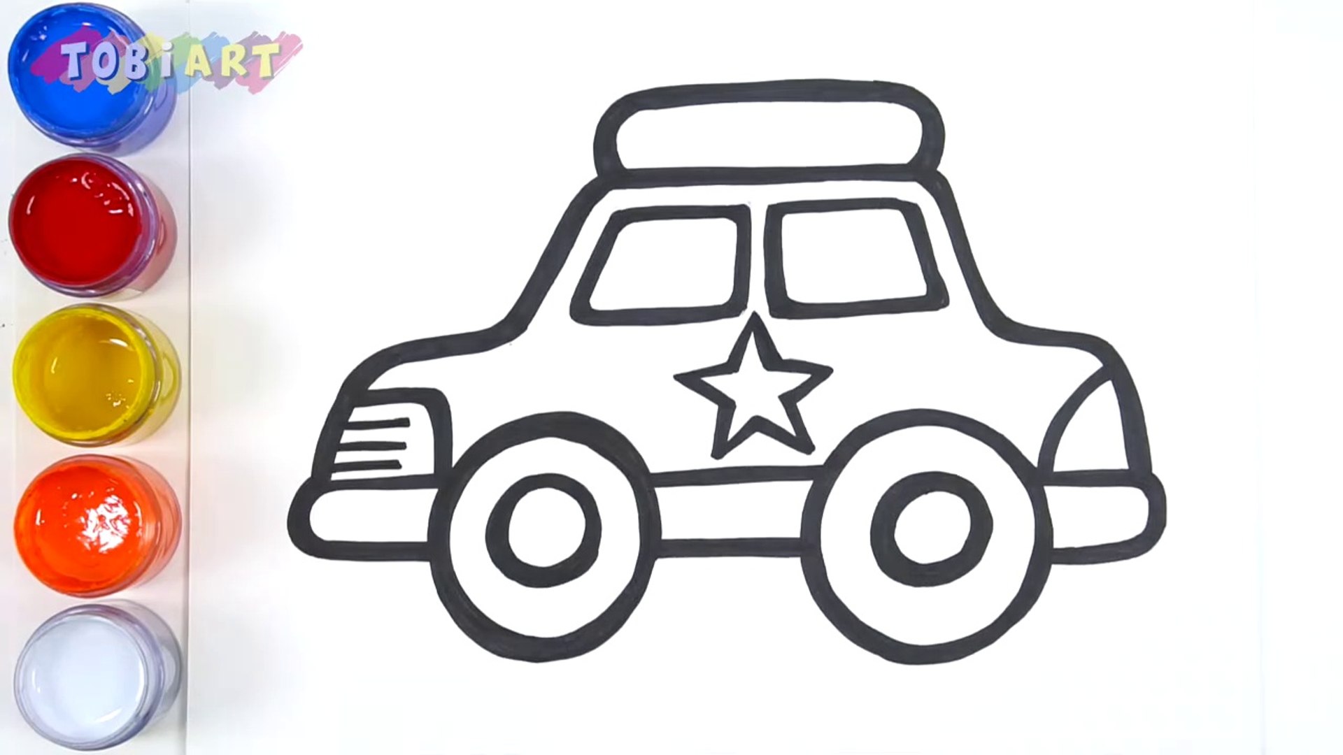 How To Draw A Police Car For Kids Step By Step