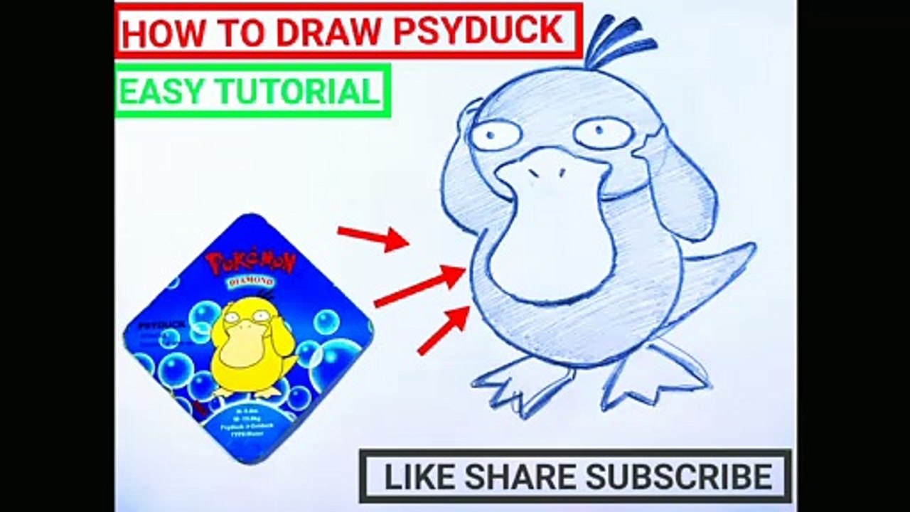 054 How to draw a psyduck - easy tutorial _ the sketch master - video ...