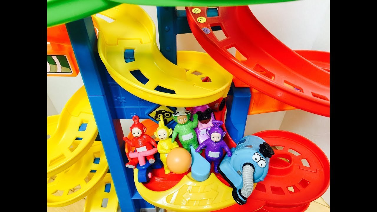ROLLER COASTER Race Track Learning Colors with TELETUBBIES Toys ...