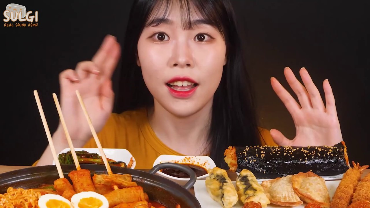ASMR MUKBANG Spicy chicken Tteokbokki, Seasoned Chicken, Cheese Kimchi ...