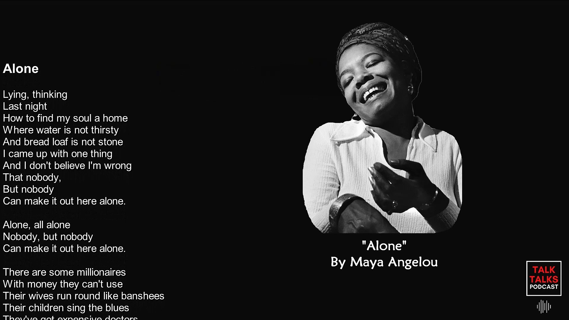 Alone Poem By Maya Angelou Theme