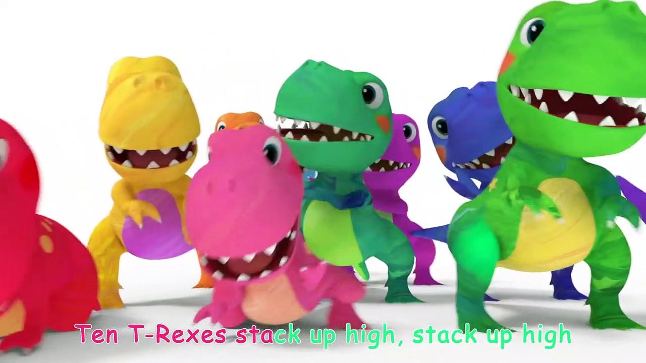 Dinosaurs T-Rex Number Song CoComelon Nursery Rhymes & Kids Songs ...
