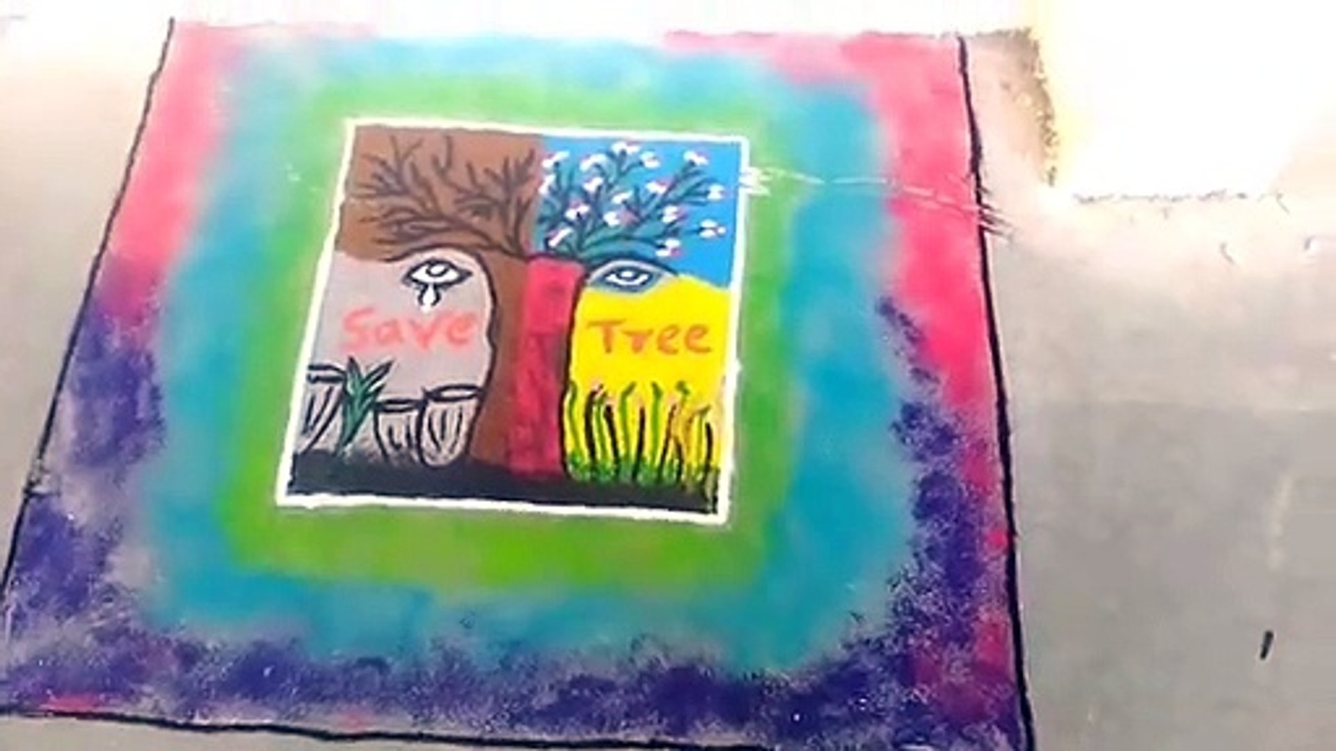 Rangoli Designs With Theme Of Save Water