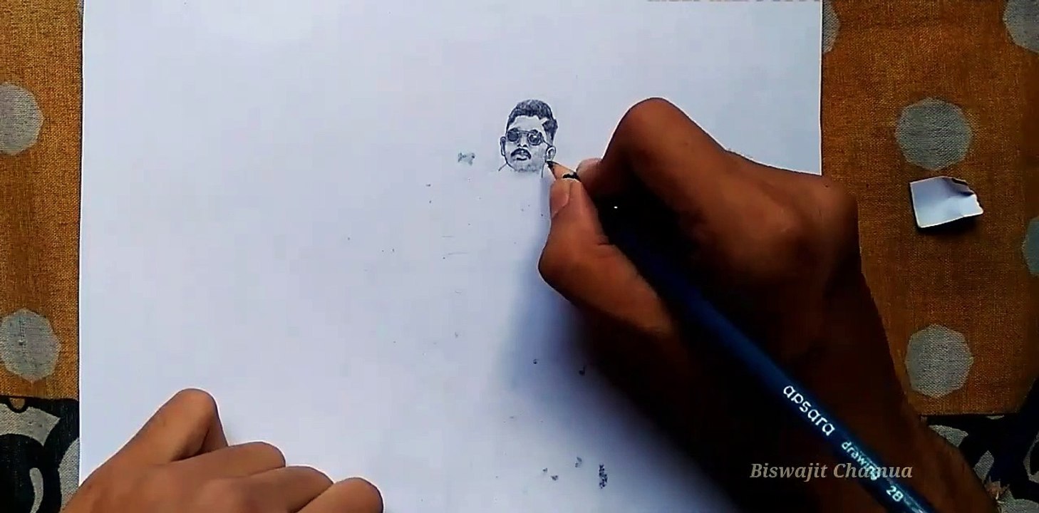 Allu Arjun drawing naa peru surya _ allu arjun 3d pencil drawing ...
