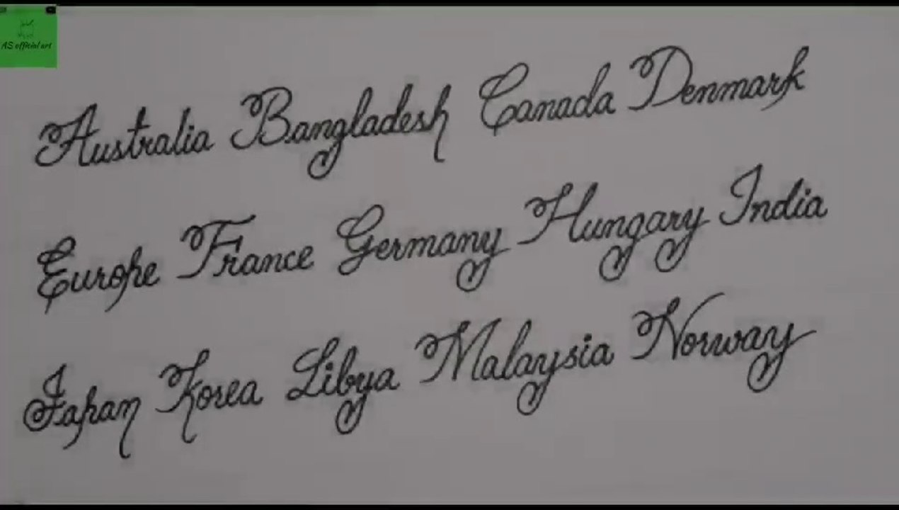 How to write country names in cursive handwriting - video Dailymotion