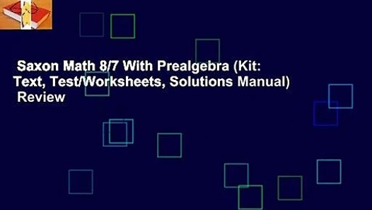 Saxon Math 8/7 With Prealgebra (Kit: Text, Test/Worksheets, Solutions ...