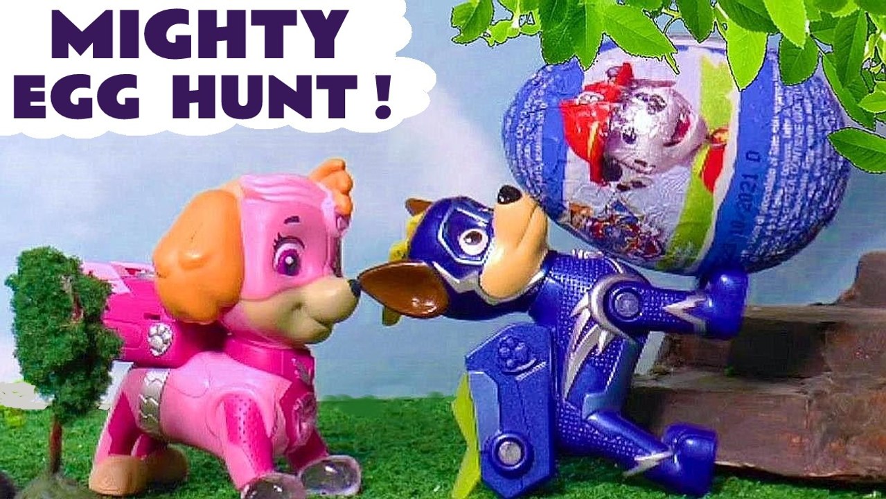 Paw Patrol Might Pups Surprise Eggs Hunt with Kinder Chocolate and ...