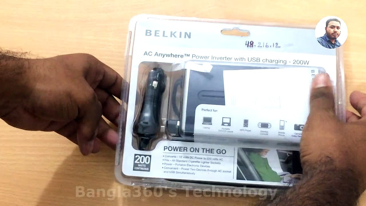 Belkin Ac Anywhere Power Inverter With Usb Charging 200W (Unboxing ...