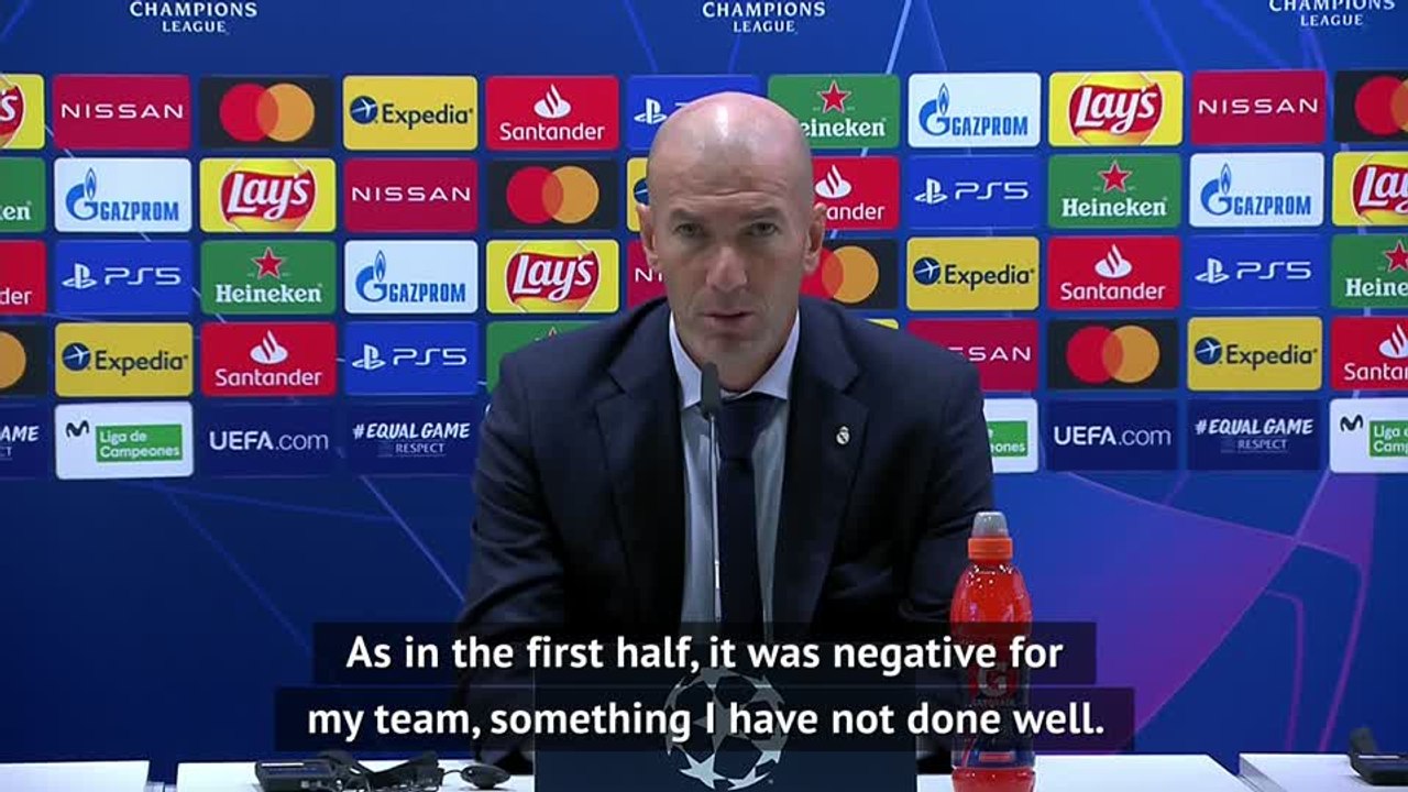 Zidane takes responsibility for Real Madrid's shock defeat to Shakhtar ...