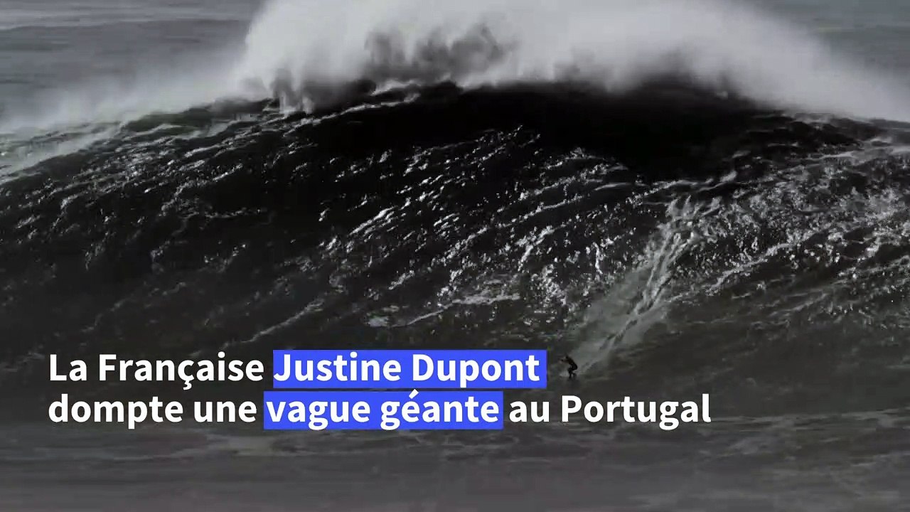Surf : Justine Dupont dompte une vague géante à Nazaré - Vidéo Dailymotion