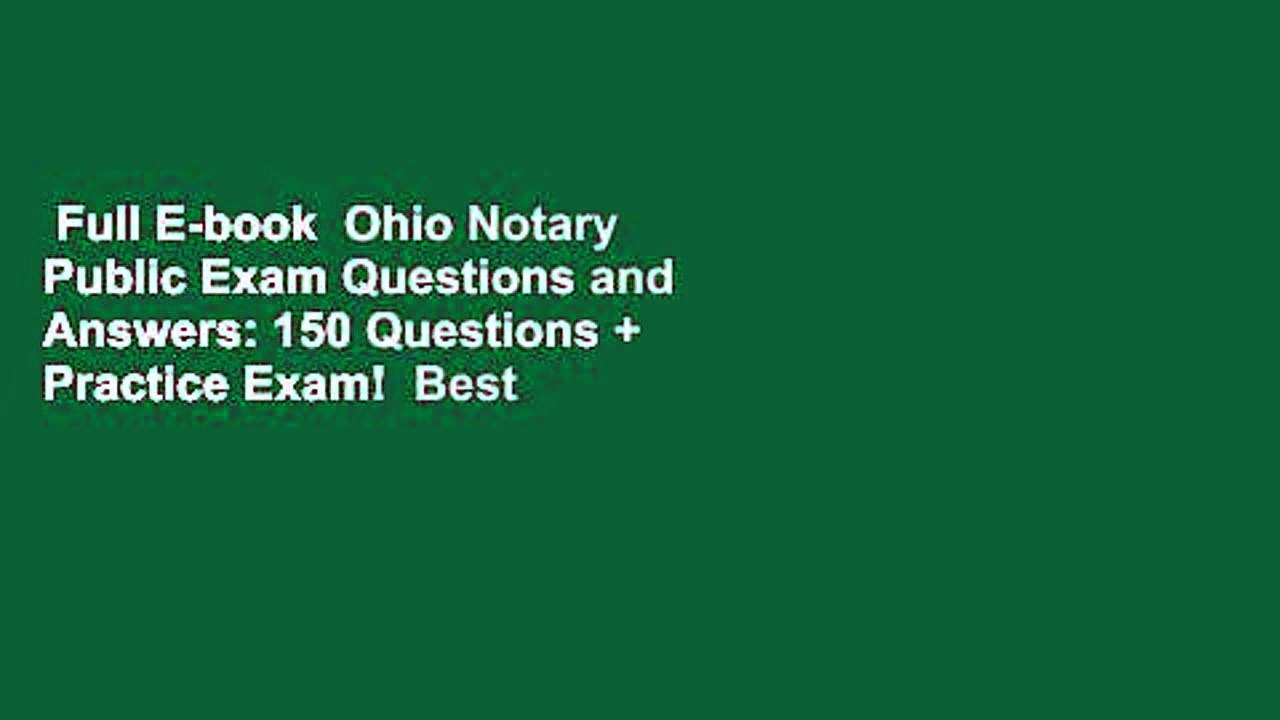 Full E-book Ohio Notary Public Exam Questions and Answers: 150 ...