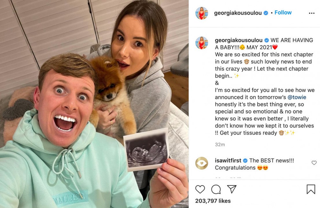 TOWIE stars Georgia Kousoulou and Tommy Mallet are expecting their ...