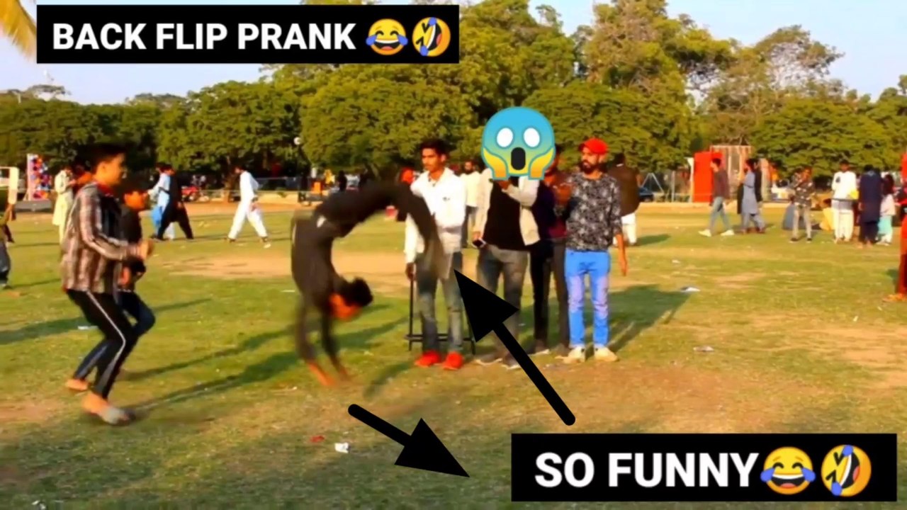 Back flip prank | Funny reactions | Pranks in public | Fun car ...