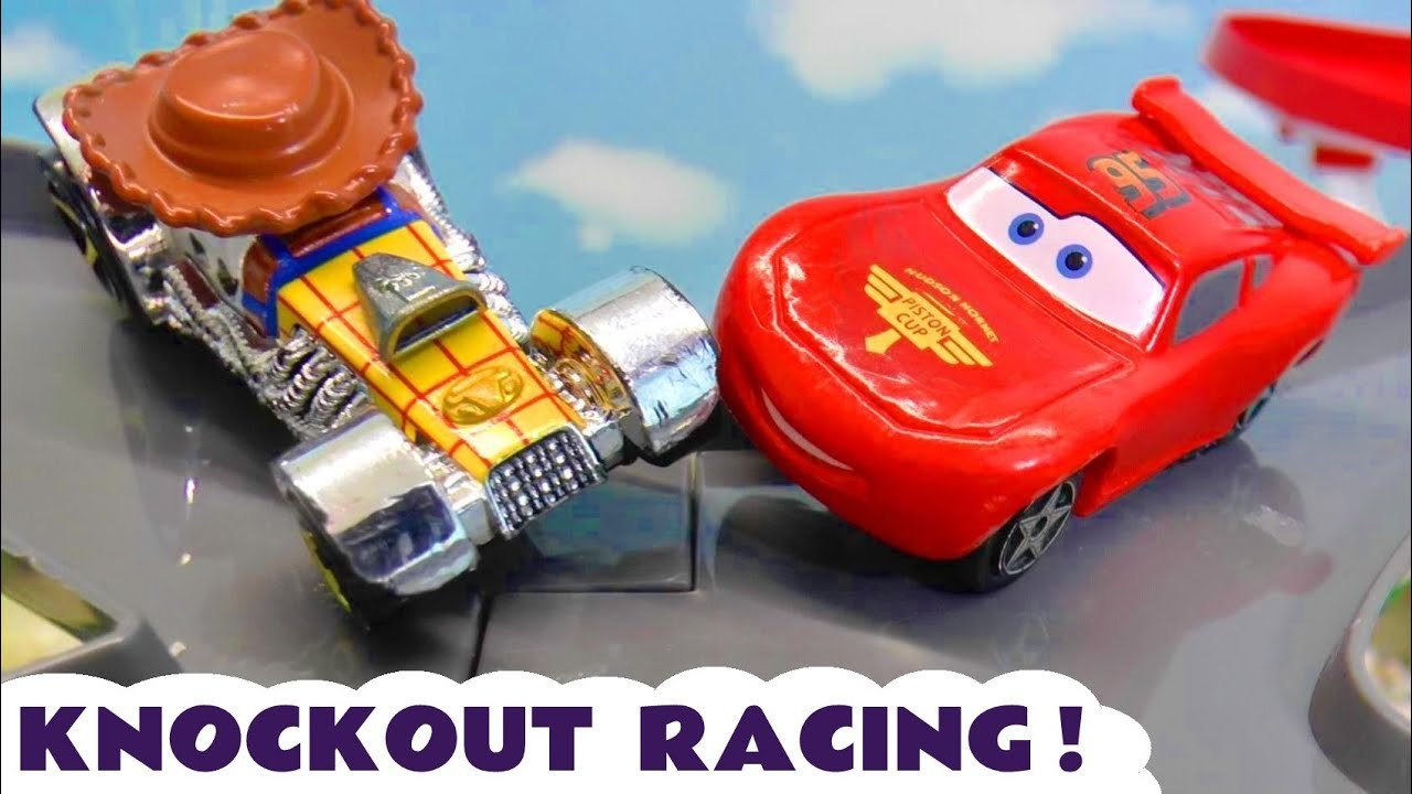 Disney Cars Lightning McQueen Hot Wheels Knockout Racing with Toy Story ...