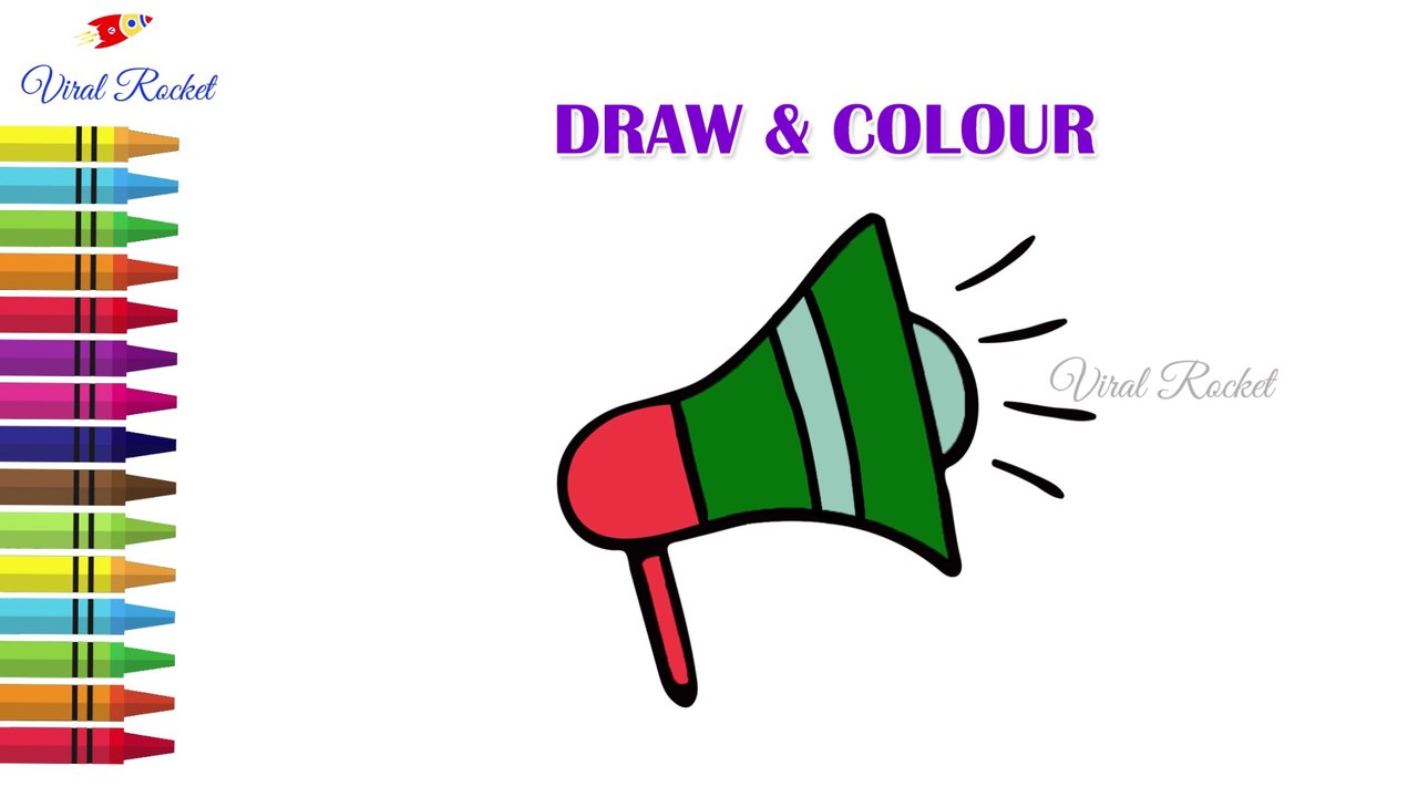 How to Draw a megaphone easily | Art Breeze # 55 | Megaphone Drawing ...