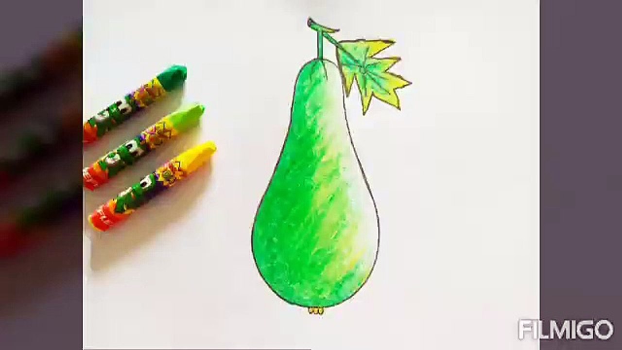 How To Draw Bottle Gourd. Easy Vegetable Drawing For Kids. - video ...
