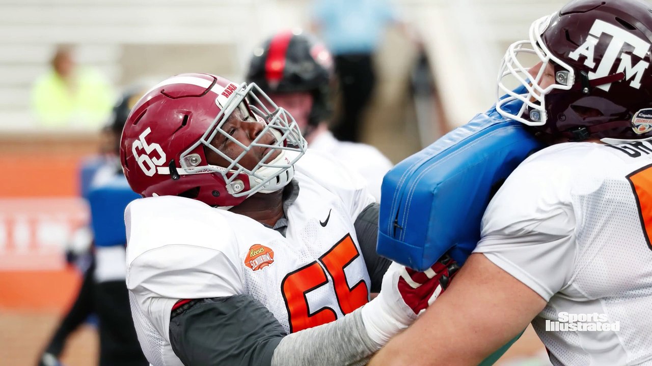 Deonte Brown's power game will appeal to a lot of NFL teams - video ...