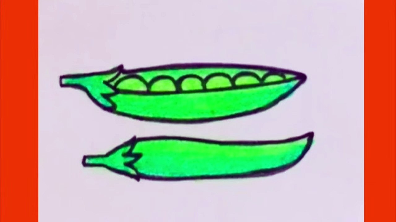 How To Draw Peas Step By Step|Easy Peas Drawing|Vegetable Drawing ...