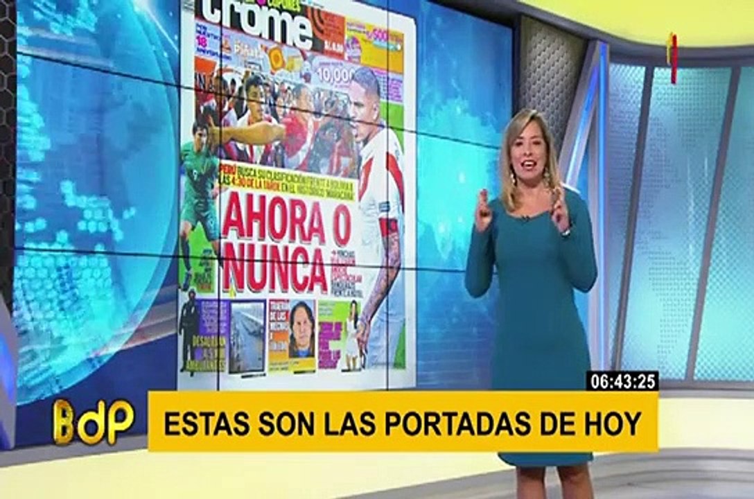 Mabel Huertas lee las principales portadas del dia en BDP - reel ...