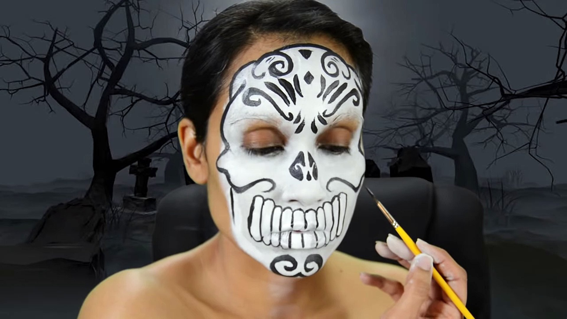Male Skull Makeup Man With Day Of The Dead Skull Makeup Male With Dia