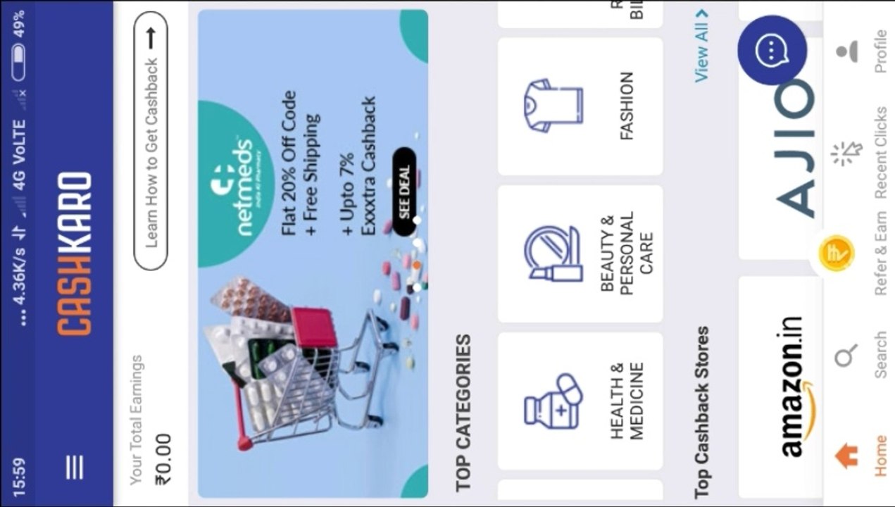 How to make Cashkaro app installed , Register _Cashkaro Shipping Less ...