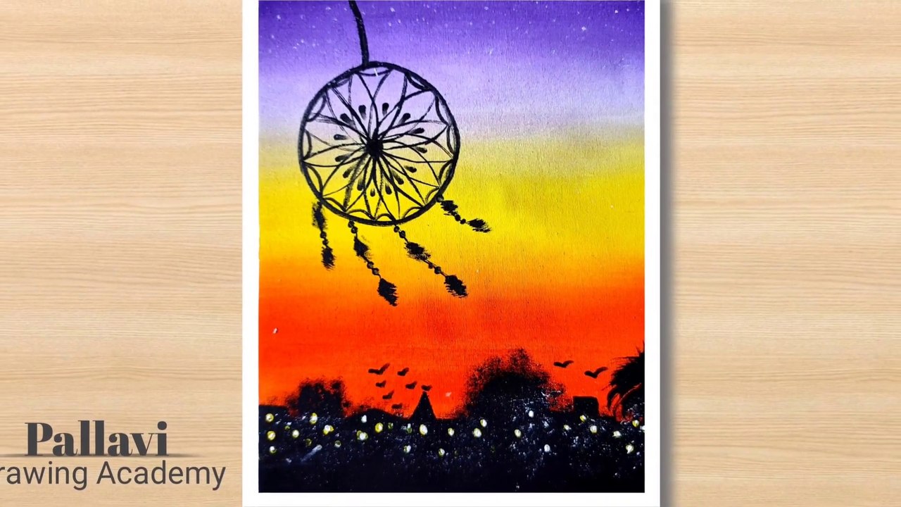 How to draw beautiful evening scene for beginners with poster color ...