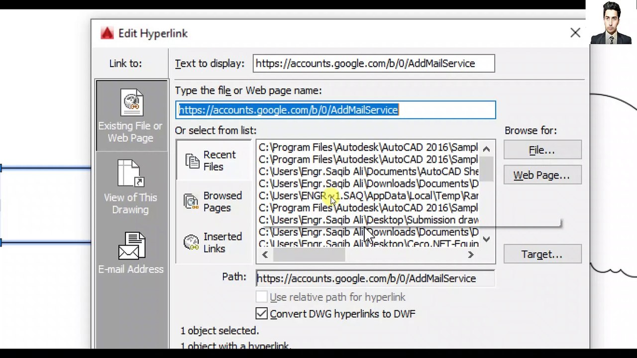 AutoCAD class 45 in اردو / हिंदी, hyperlink command, how to Use ...