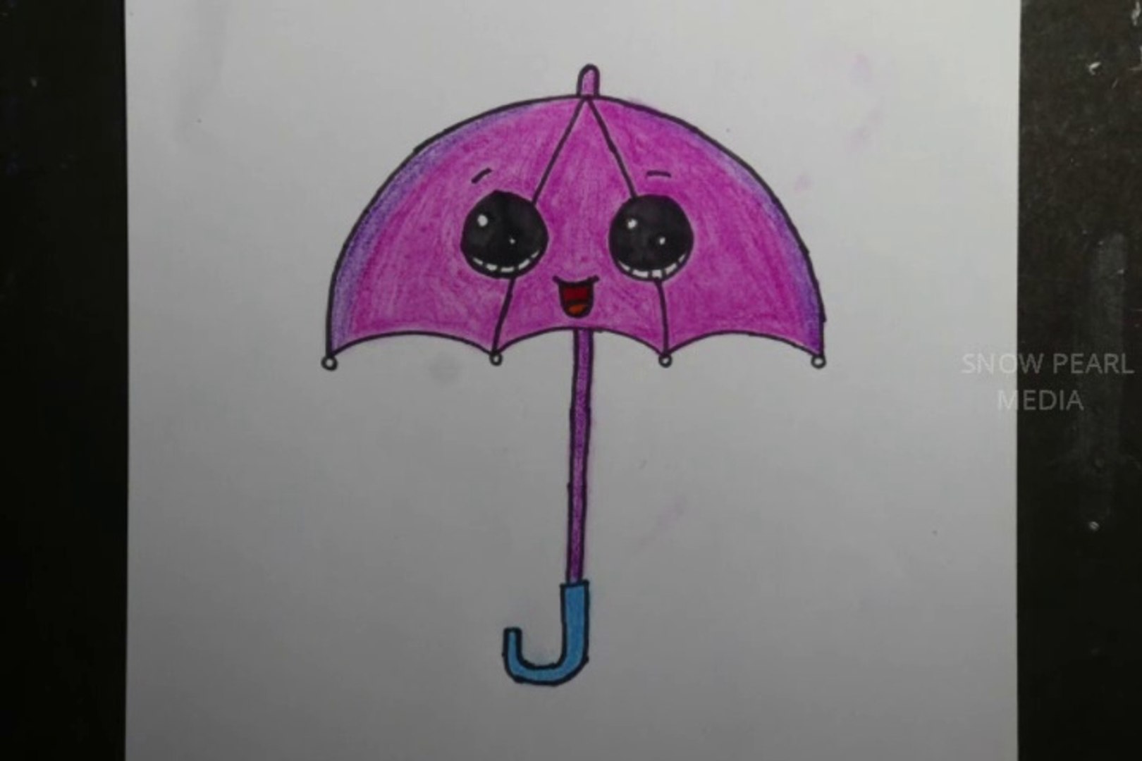 Cute Umbrella Drawing How HOW TO DRAW A CUTE UMBRELLA FOR KIDS EASY