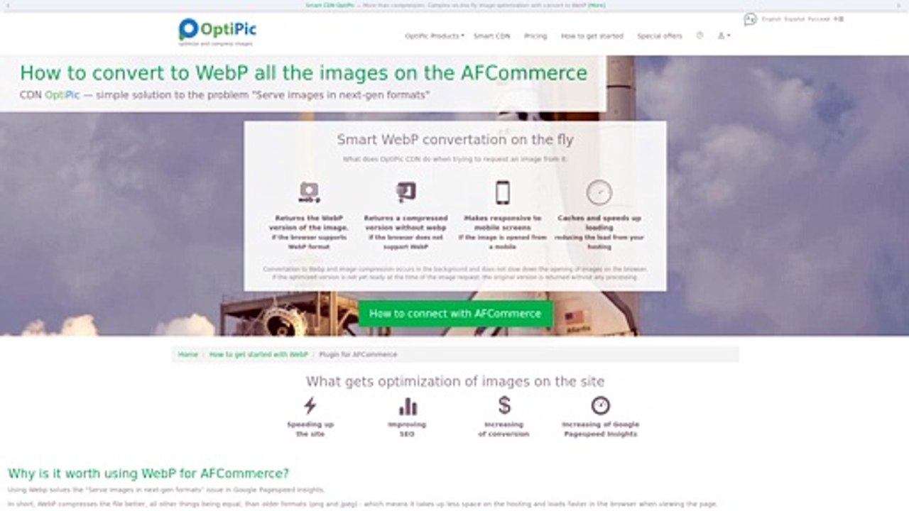 WebP for AFCommerce: convert images in 2 clicks. Plugin by OptiPic - video Dailymotion