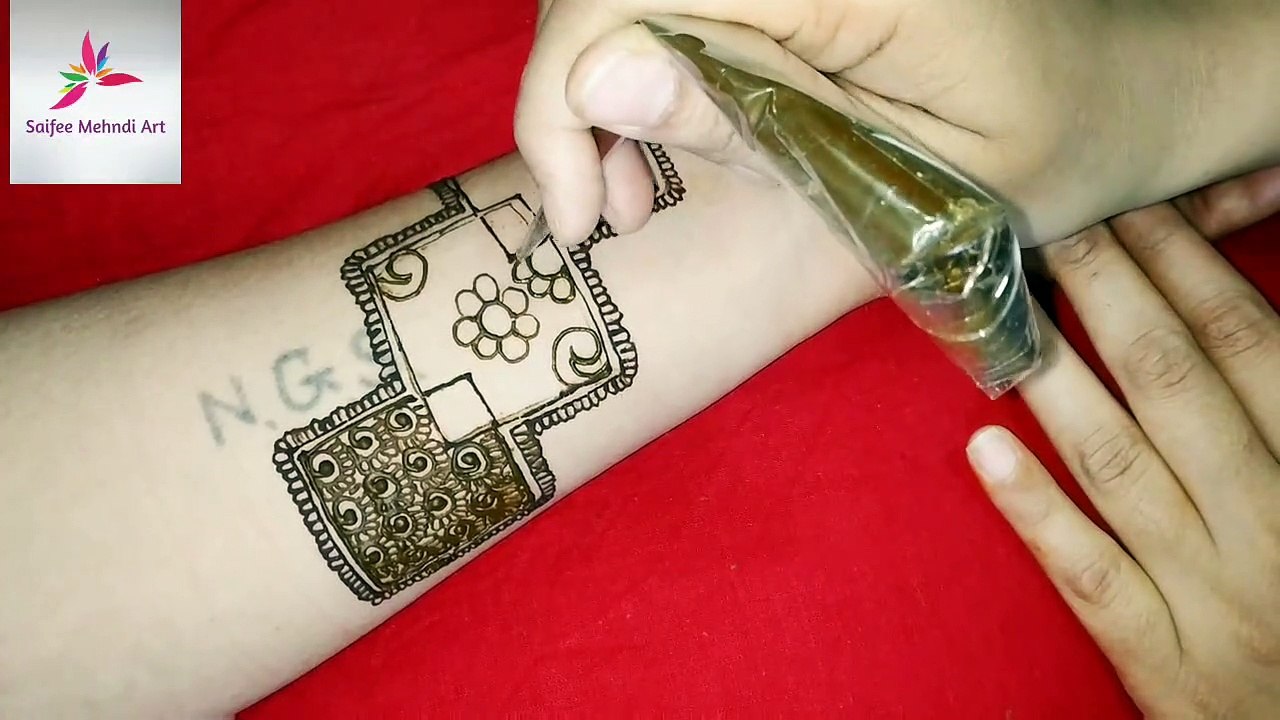 box mehndi design / new uniqe style mehndi design / front hand mehndi ...