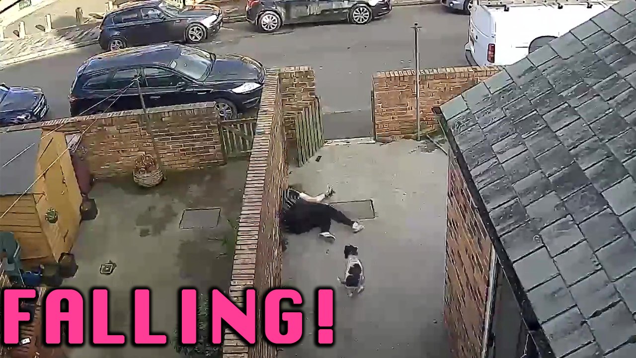 'CCTV Footage Shows Clumsy Woman Falling Over While Exiting a House ...