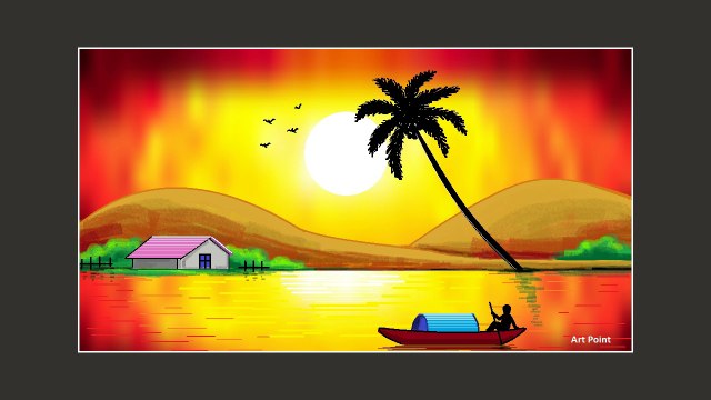 How To Draw Paint Landscapes In Microsoft Paint Sunset After Far To