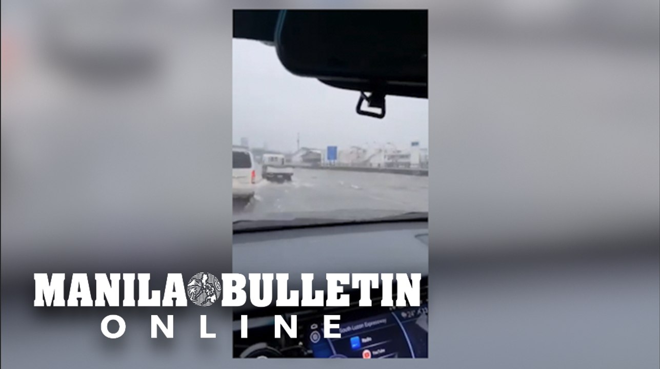 Portions of SLEX after San Pedro Exit are flooded due to the heavy ...