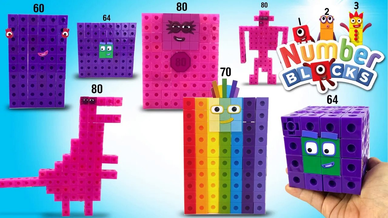 Numberblocks 60 to 80 with Roboctoblock and Dinoctoblock Snap Cubes ...