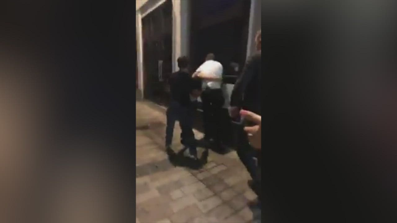 Footage of fight outside nightclub