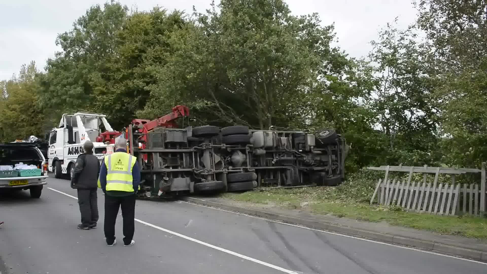 Devastating aftermath of Ashford A20 lorry crash