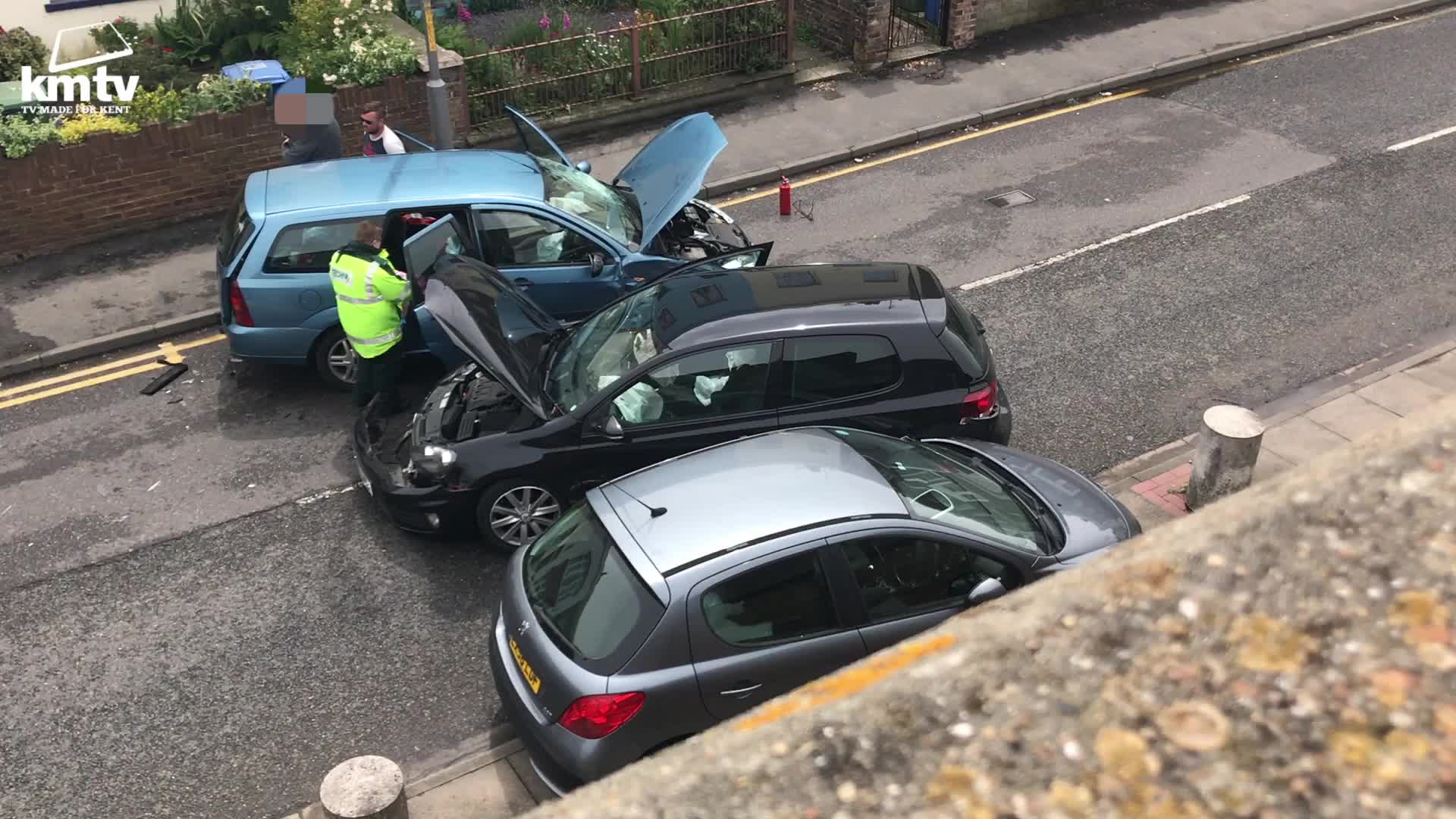Three vehicles caught in car crash