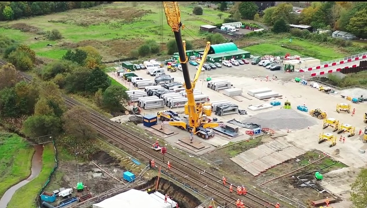 Time-lapse released of Calder Valley line flood protection work - video ...