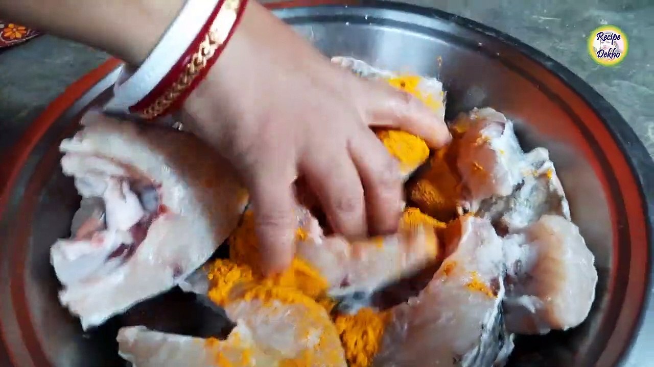 Calbasu fish recipe Cutting and cooking calbasu fish Kalbaus fish curry ...