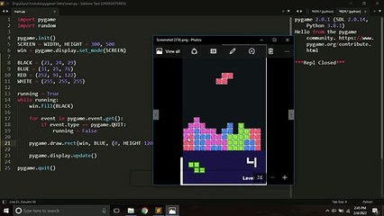 Tetris with python by python tutorials - Dailymotion