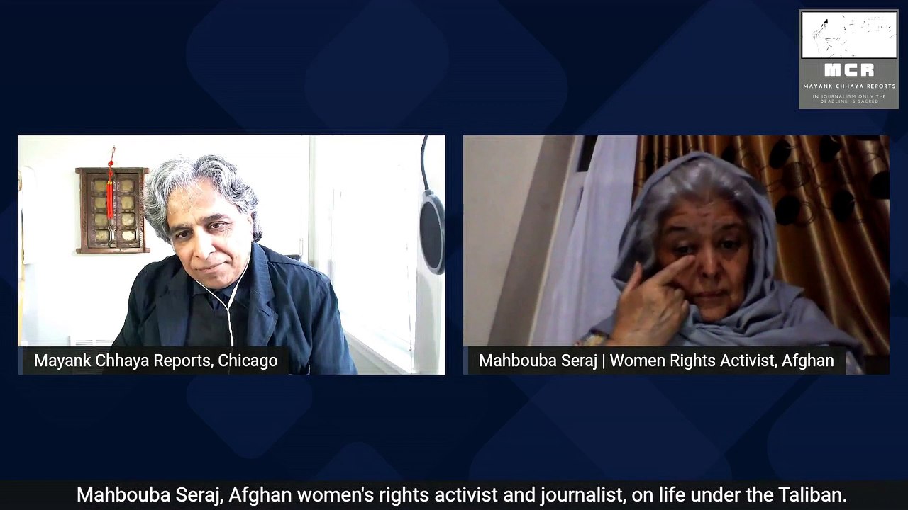 Afghan women's rights activist and journalist Mahbouba Seraj speaks ...