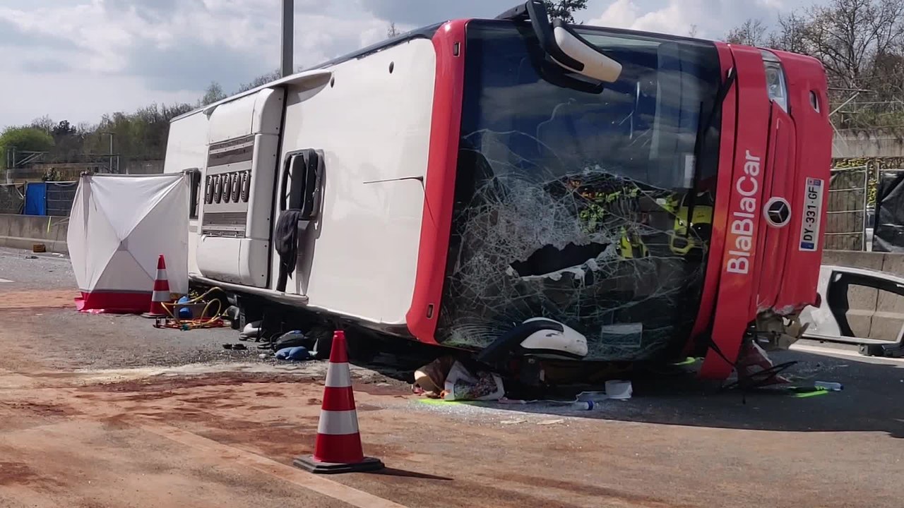 Accident mortel sur l'autoroute E19 impliquant un bus français - Vidéo ...
