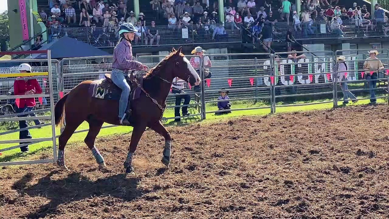Scenes from the junior barrel race at the Dungog Rodeo Saturday ...