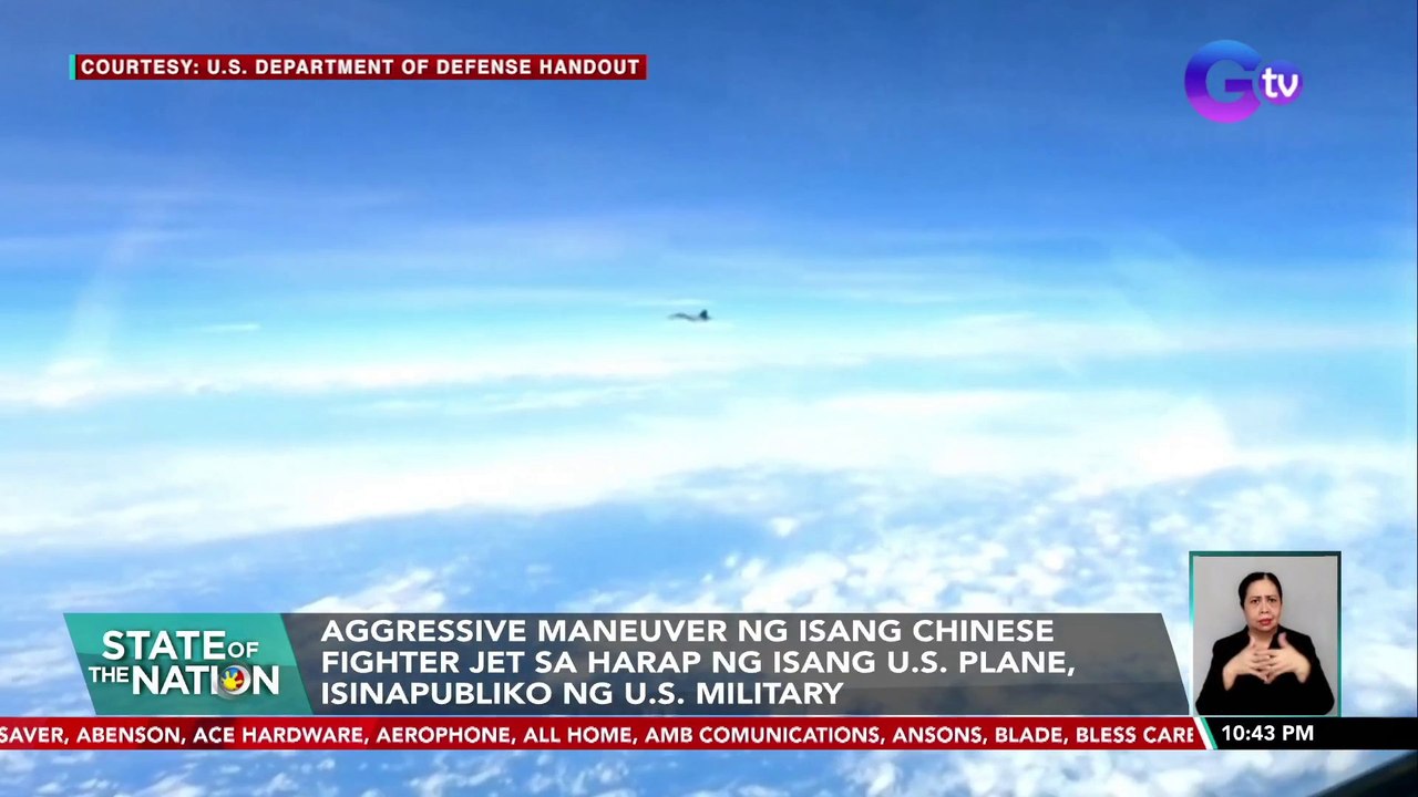 Aggressive maneuver ng isang Chinese fighter jet sa harap ng isang U.S ...