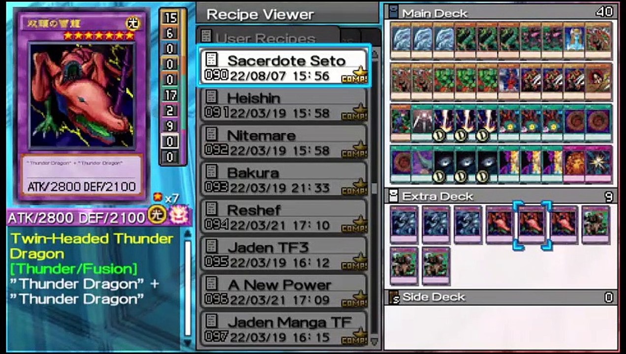 Yu-Gi-Oh! ARC-V Tag Force Special PSP - Sacerdote Seto Deck Profile # ...