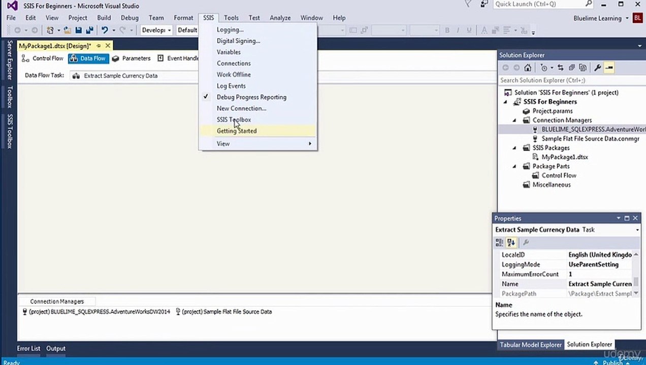 Add and configure the flat file source - video Dailymotion