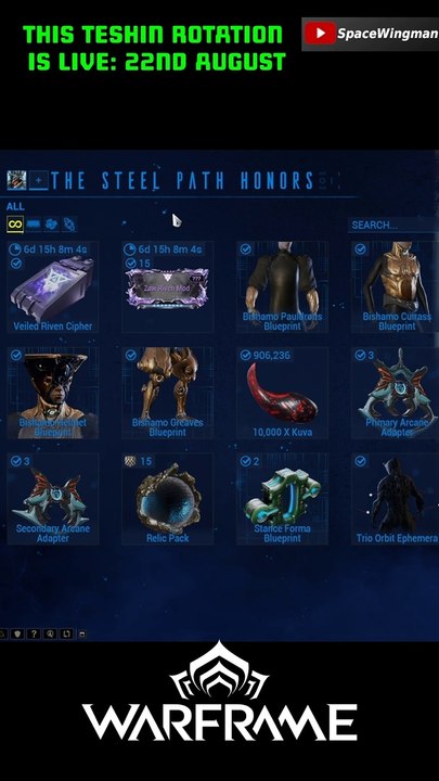 Teshin and Helmith Invigoration - Warframe 22nd August - video Dailymotion
