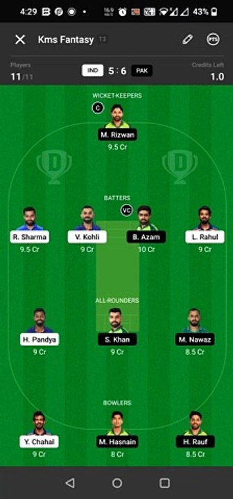 Ind vs Pak Gl Team .Ind vs Pak T20I Dream 11 Team.Ind vs Pak Asia cup:Team - video Dailymotion