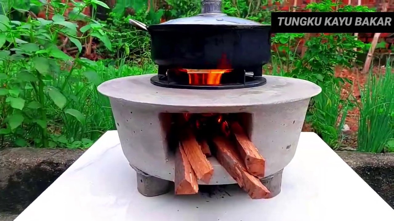 Tungku kayu bakar 59 || How to make a wood stove from a plastic tub ...
